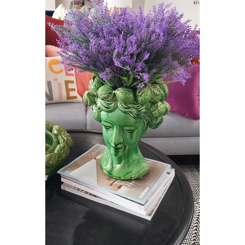 Buy the Lemon Head Vase Green 25X27CM Online | VAVOOM
