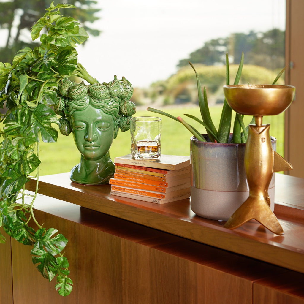 Buy the Lemon Head Vase Green 25X27CM Online | VAVOOM